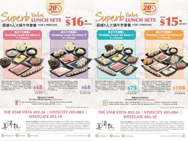 Beauty In The Pot: New value-for-money lunch sets from just S$15 per ...